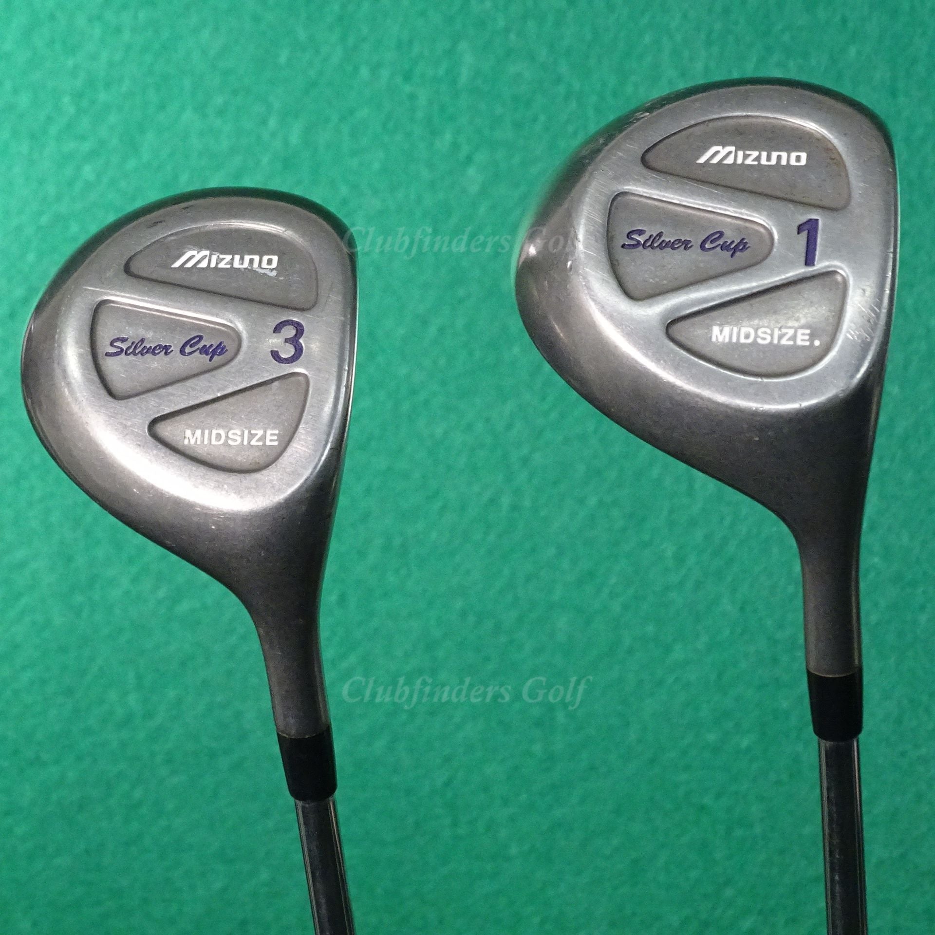 Lady Mizuno Silver Cup Midsize 1 & 3 Woods Factory Steel Ladies SET OF
